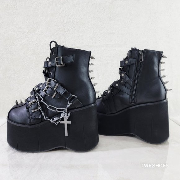 Demonia | Shoes | Demonia Kera Goth Platform Wedge Ankle Boots With ...